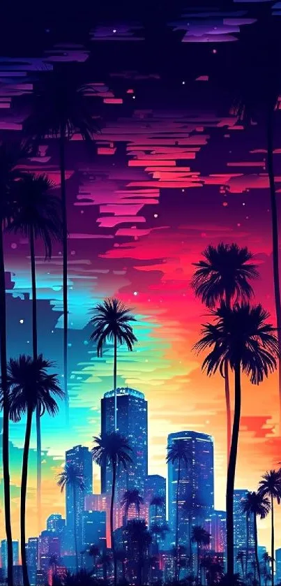 Vibrant Cityscape Mobile Wallpaper - free download