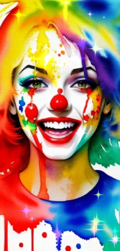 Vibrant Clown Art Wallpaper - free download