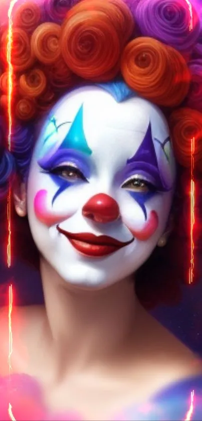 Vibrant Clown Art Wallpaper - free download