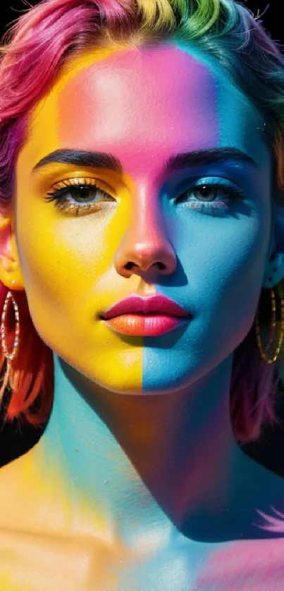 Vibrant Colorful Face Art Wallpaper - free download