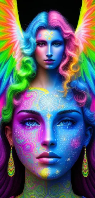 Vibrant Cosmic Angel Art - free download