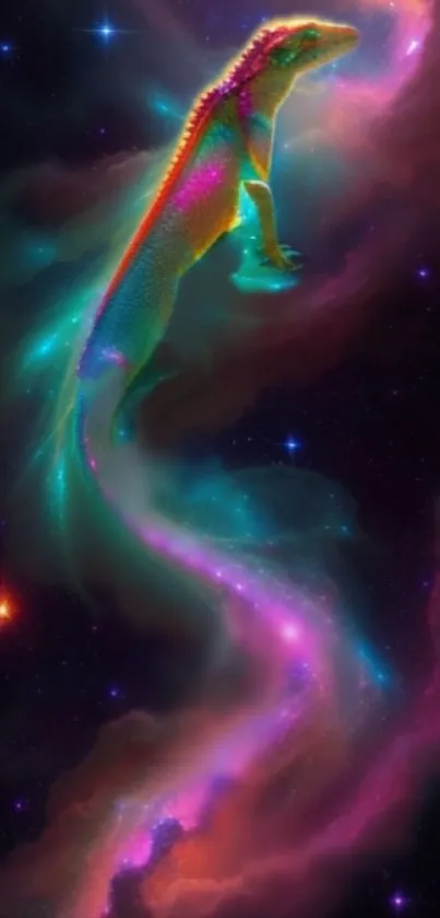 Vibrant Cosmic Dragon Wallpaper - free download