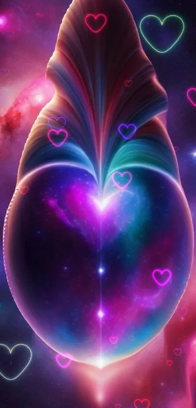 Vibrant Cosmic Heart Design - free download