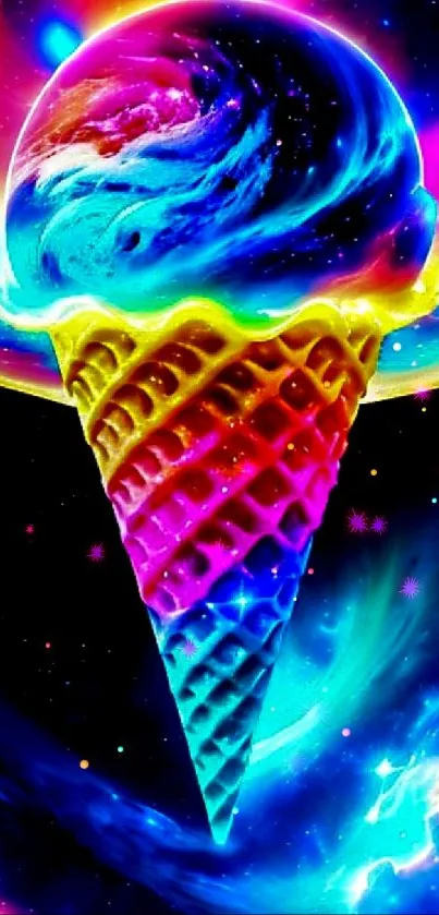Vibrant Cosmic Ice Cream Art - free download