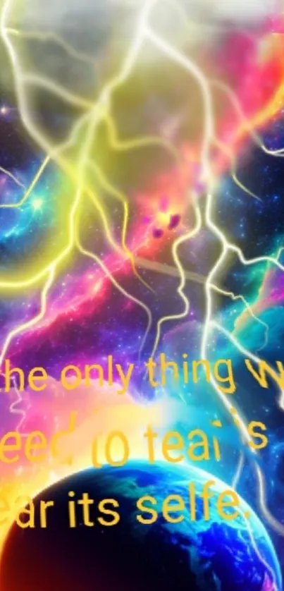 Vibrant Cosmic Lightning Wallpaper - free download