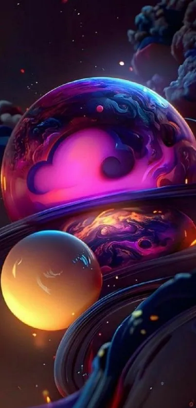Vibrant Cosmic Orb Wallpaper - free download