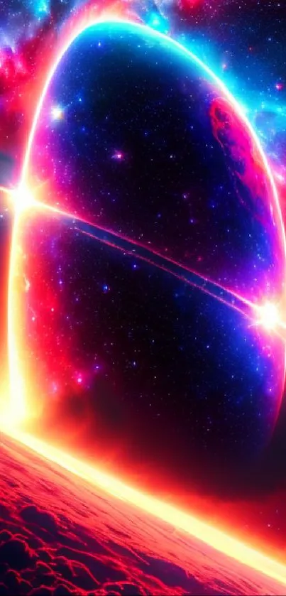Vibrant Cosmic Planet Wallpaper - free download