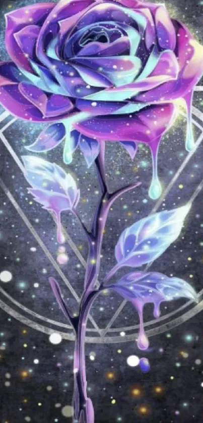 Vibrant Cosmic Rose Wallpaper - free download