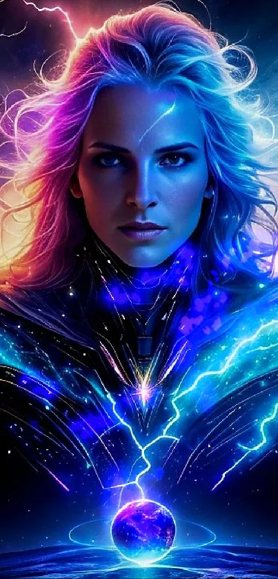 Vibrant Cosmic Warrior Art - free download