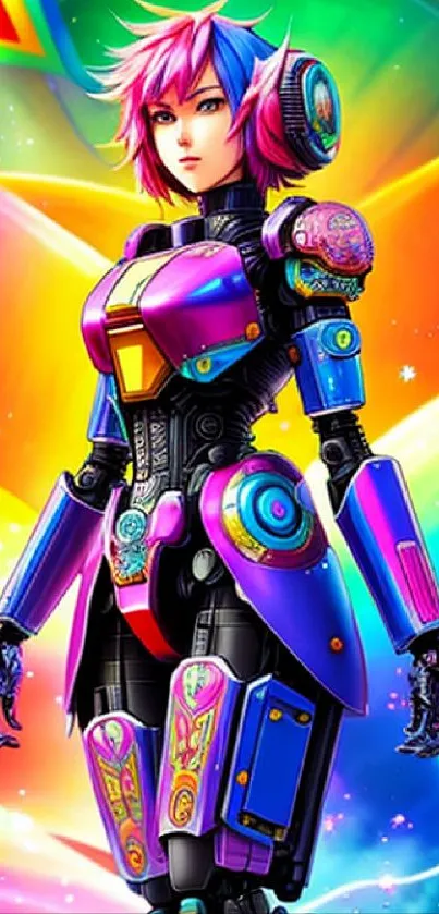 Vibrant Cyberpunk Android Art - free download