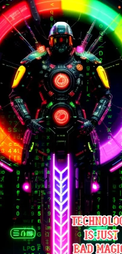 Vibrant Cybertech Robot Wallpaper - free download