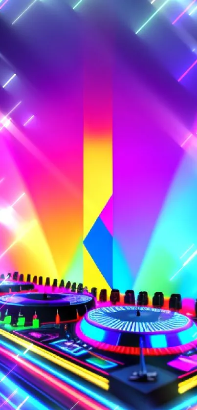 Vibrant DJ Console Art Wallpaper - free download