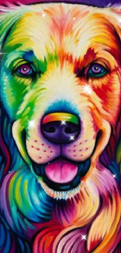 Vibrant Dog Art Wallpaper - free download