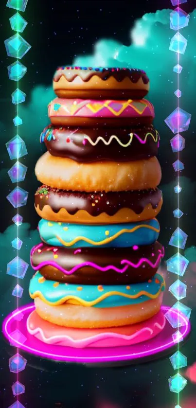 Vibrant Donuts in Space - free download