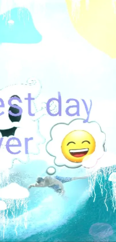 Vibrant Emoji Surf Wallpaper - free download