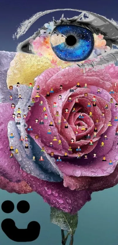 Vibrant Eye Rose Art - free download