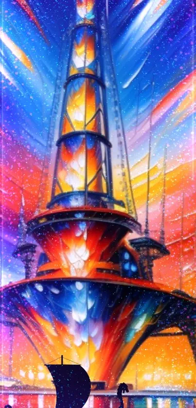 Vibrant Fantasy Tower Art - free download