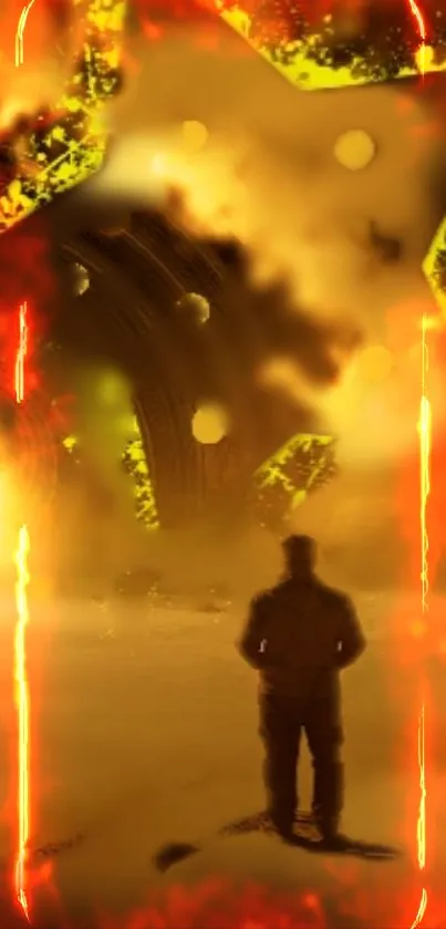 Vibrant Fiery Star Silhouette - free download