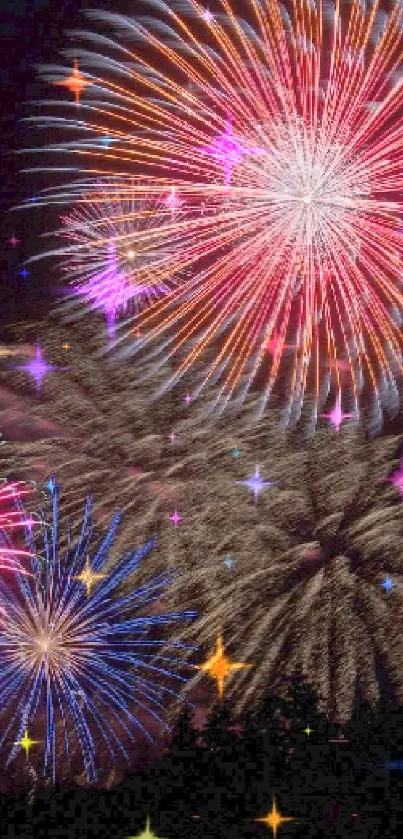 Vibrant Fireworks Display Wallpaper - free download