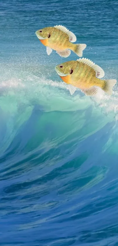 Vibrant Fish on Ocean Waves - free download