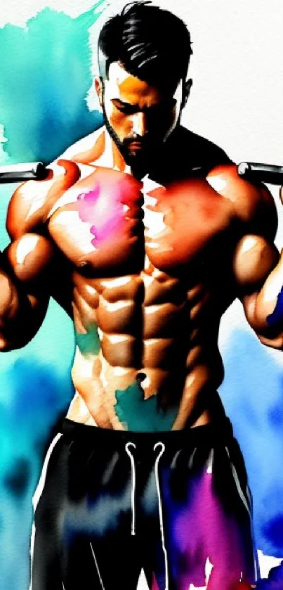 Vibrant Fitness Art Wallpaper - free download