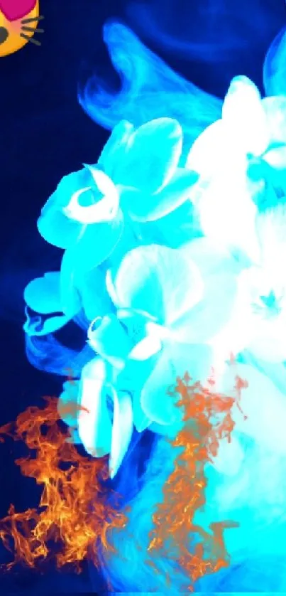 Vibrant Flame and Flowers Wallpaper - free download