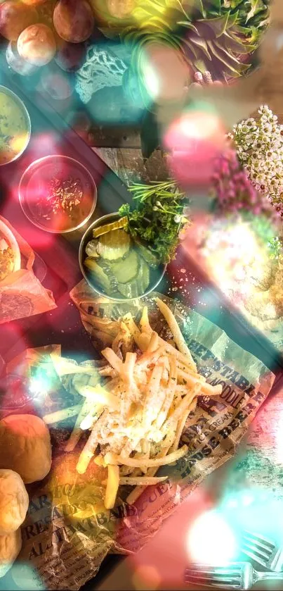 Vibrant Food Fest Wallpaper - free download