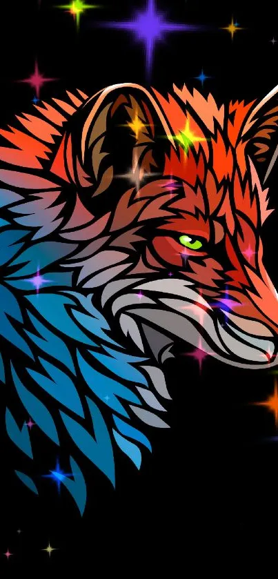 Vibrant Fox Artwork Wallpaper - free download