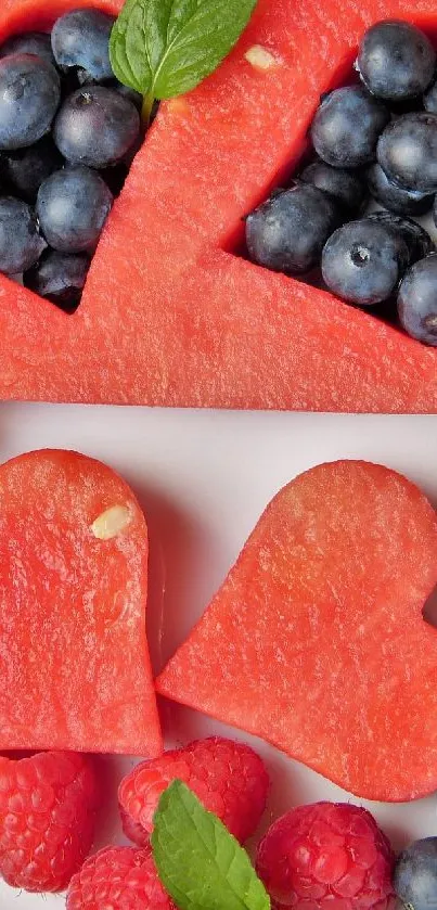 Vibrant Fruit Heart Art - free download