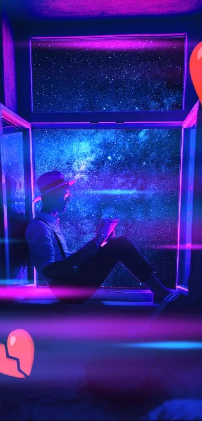 Vibrant Galaxy Window View - free download