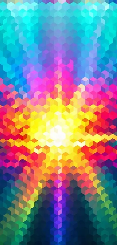 Vibrant Geometric Burst Wallpaper - free download