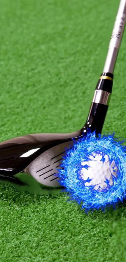 Vibrant Golf Swing Impact Wallpaper - free download