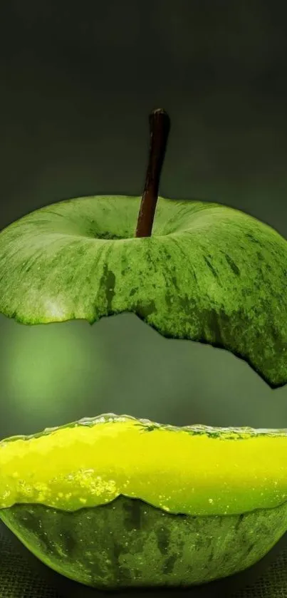 Vibrant Green Apple Art - free download