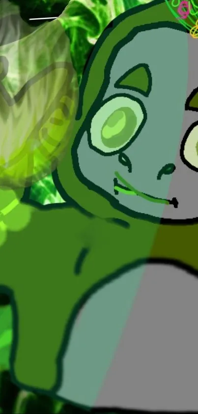 Vibrant Green Cartoon Art - free download