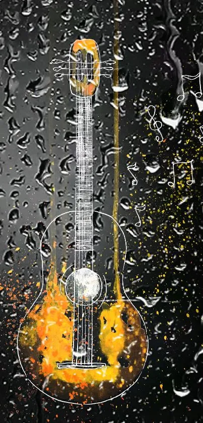 Vibrant Guitar Art Wallpaper - free download