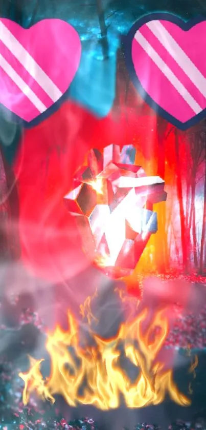 Vibrant Heart Forest Wallpaper - free download