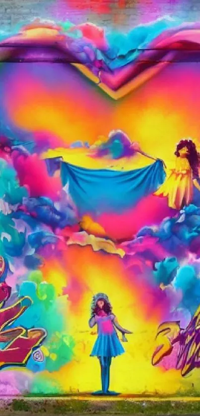 Vibrant Heart Street Art - free download