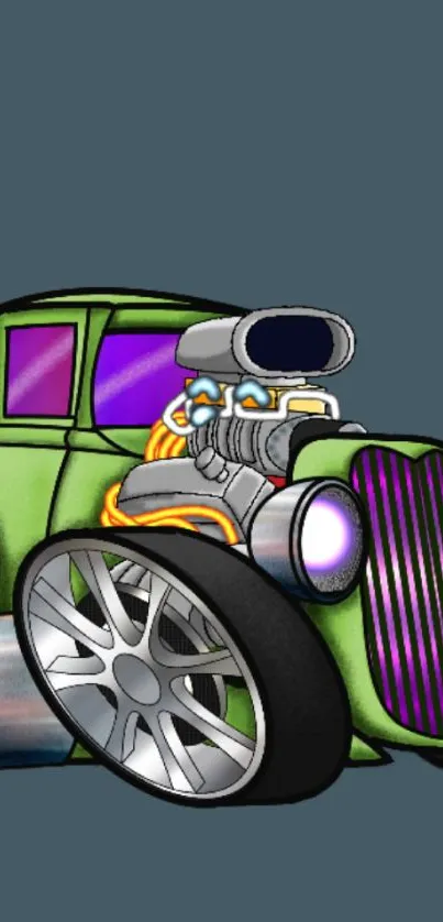 Vibrant Hot Rod Art Wallpaper - free download