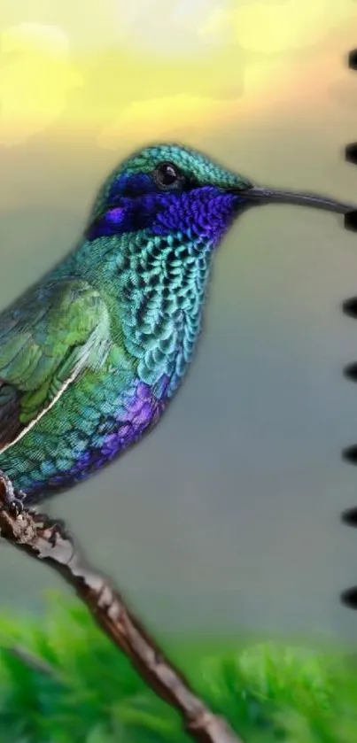 Vibrant Hummingbird Art Wallpaper - free download
