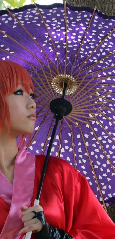 Vibrant Japanese Parasol Art - free download