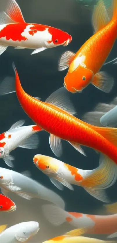 Vibrant Koi Fish Wallpaper - free download