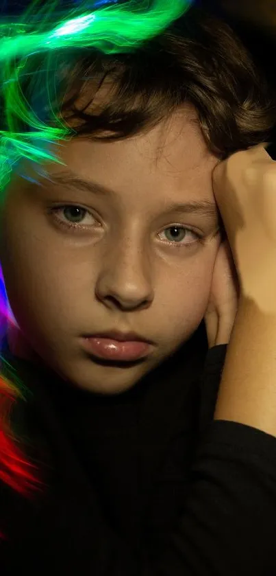 Vibrant Light Streaks Portrait - free download