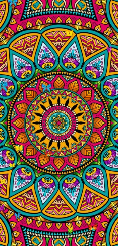 Vibrant Mandala Mobile Wallpaper - free download