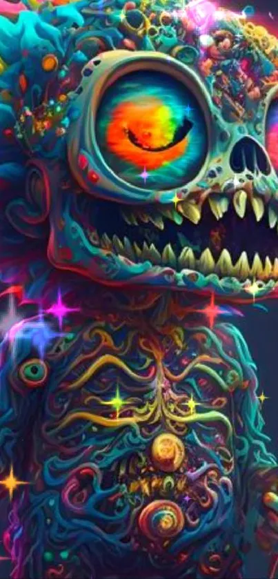 Vibrant Monster Art Wallpaper - free download