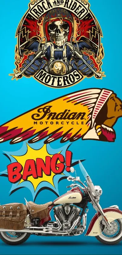 Vibrant Motorcycle Art Wallpaper - free download