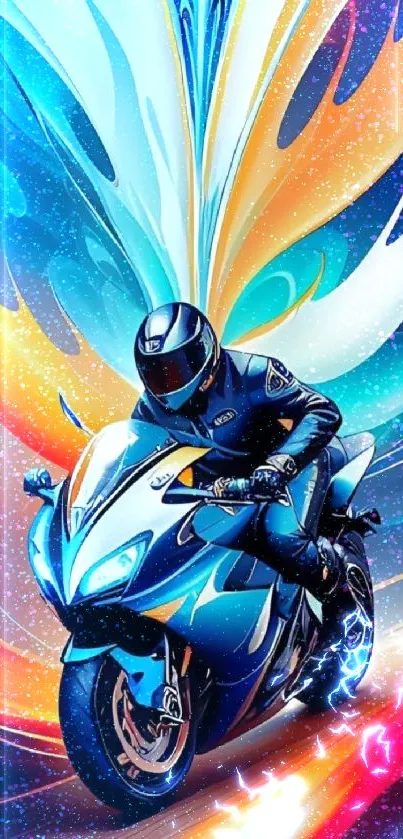 Vibrant Motorcycle Art Wallpaper - free download