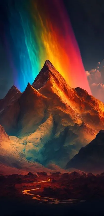 Vibrant Mountain Rainbow Wallpaper - free download