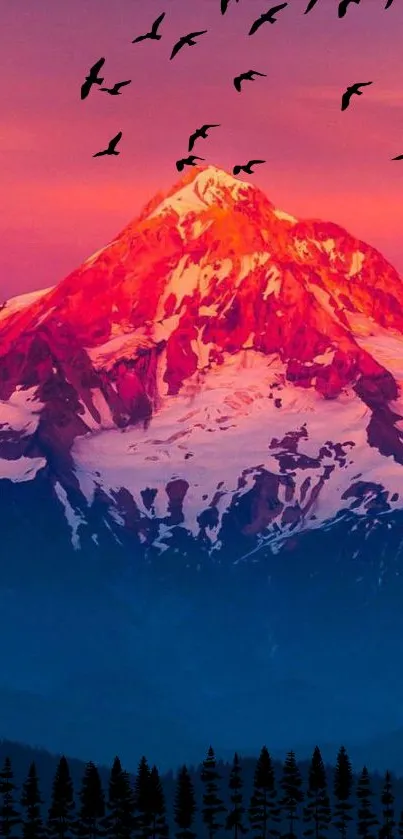 Vibrant Mountain Sunset Wallpaper - free download