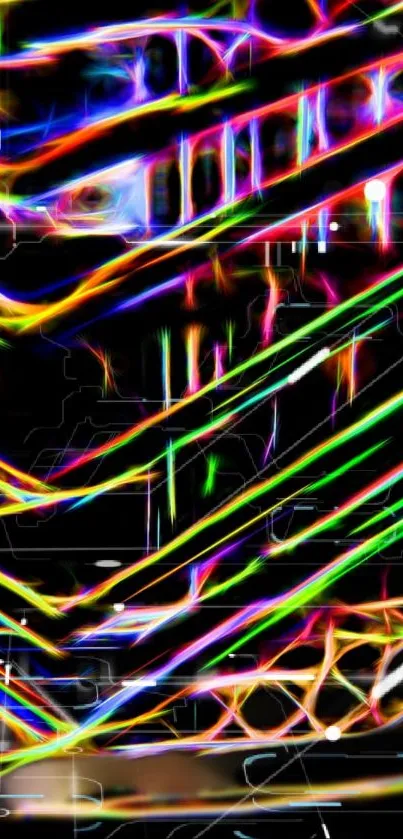 Vibrant Neon Abstract Lines - free download