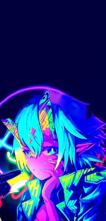 Vibrant Neon Anime Art - free download